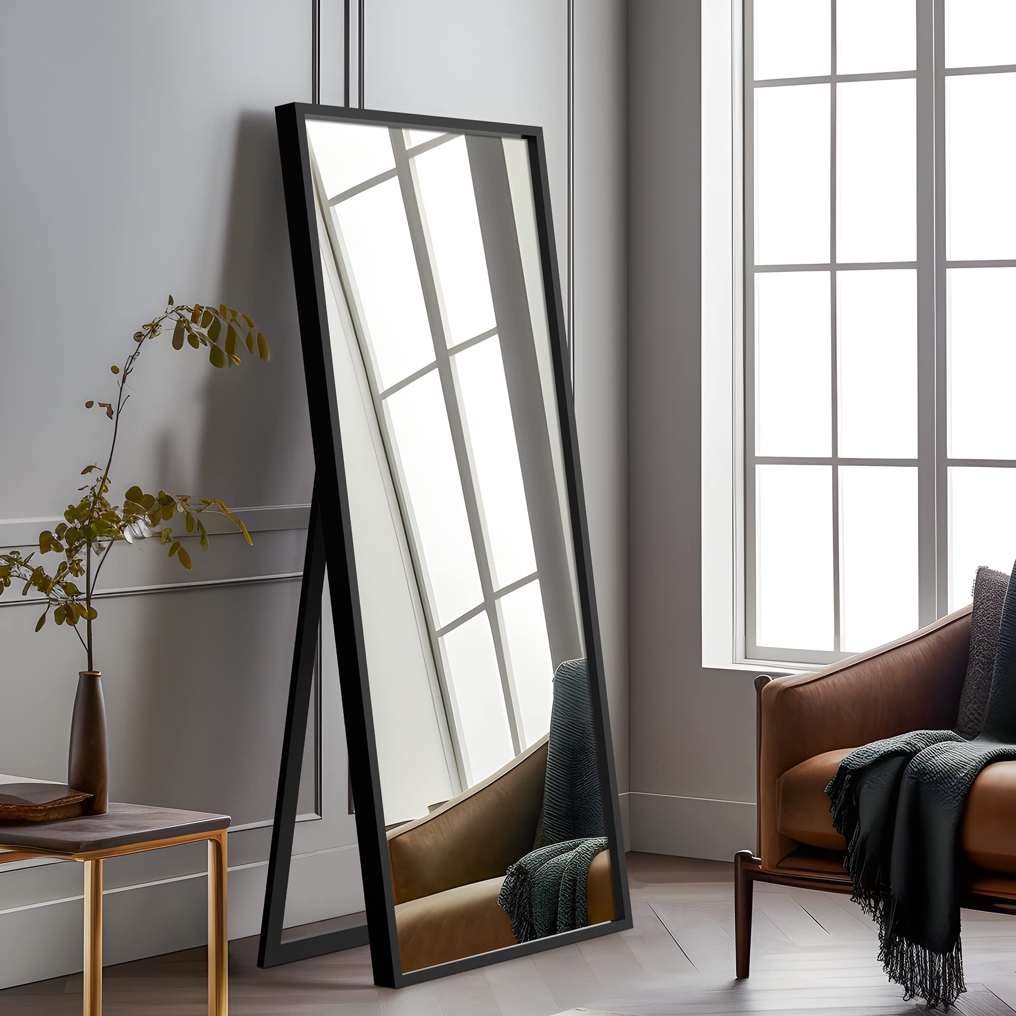 NeuType Full Length Mirror 59" X 20" Floor Mirror Wall Mirror MDF Frame ...