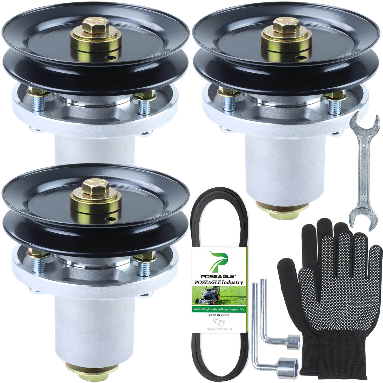 POSEAGLE 3 Pack 607418 Spindle Assembly with 604664 Pulley 604817/ ...