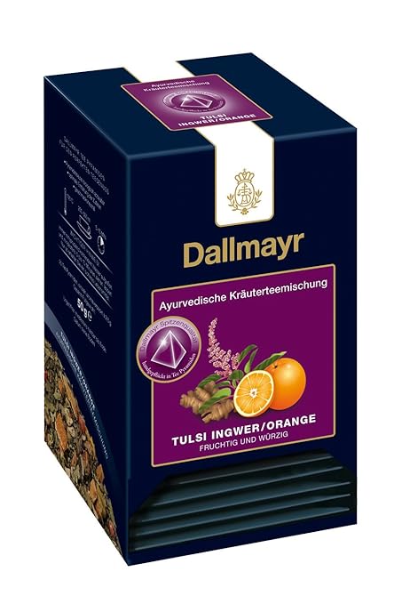 Dallmayr Teepyramiden - Ayurvedischer Tee - Tulsi Ingwer / Orange, 1er ...