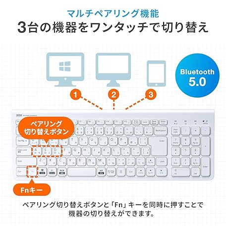 Mua Sanwa Direct 400-SKB072 Bluetooth Keyboard, Multi-Pairing, Compatible with iPad, iOS, Win ...