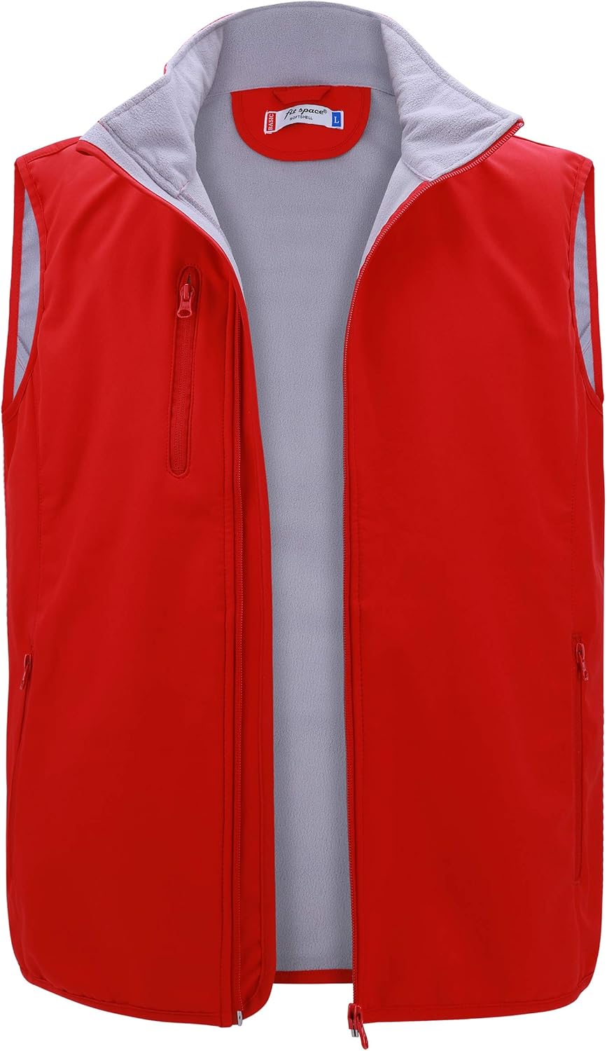 Amazon.com: Men's Softshell Vest Fleece-Lined Windproof Sleeveless ...