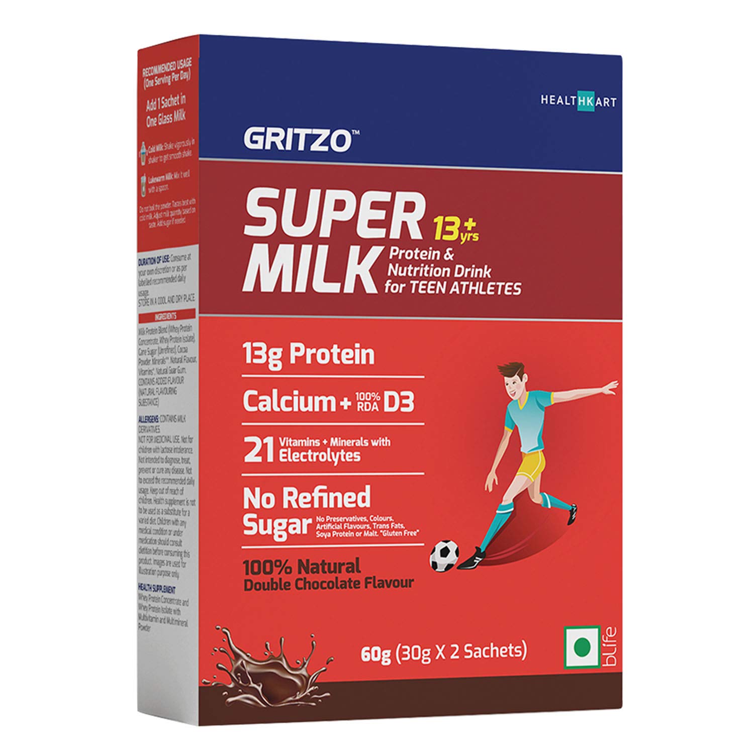 Gritzo SuperMilk Protein & Nutrition Drink Powder for Teens Growth ...