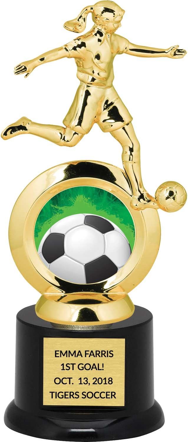 Amazon.com : Girl's Soccer Trophy for Kids, Customize Engraving, Female ...