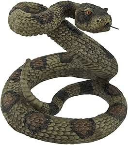 Amazon.com: Lifelike Rattlesnake Statue Figurine Snake Serpent: Home ...