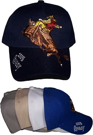 Amazon.com: Rodeo 100% Cowboy Baseball Caps Hats Embroidered (Rodeo8 ...