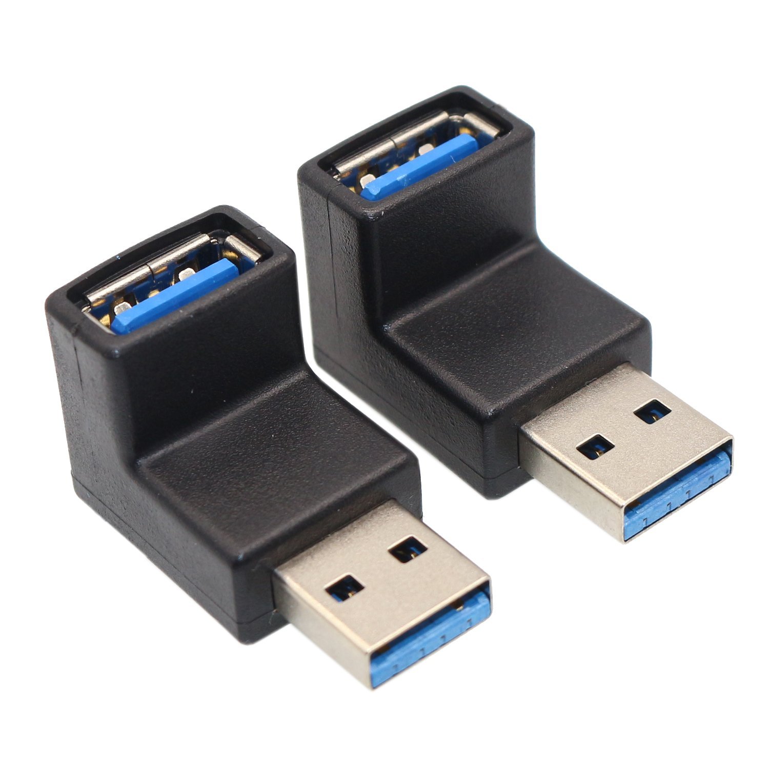 JX2 VCZHS USB3.0 AM to AF L Shape Converter Adapter USB 3.0 A Male to A Female 90 Degree Angle ...