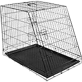 Amazon.com : Sloping Puppy Cage Medium 30 inch Black Folding Dog Crate ...