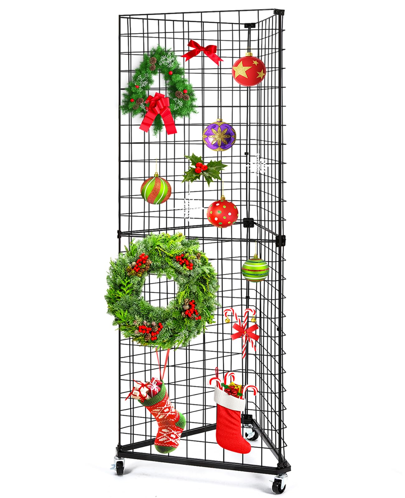 GADFISH Triangular Gridwall Panel Display Stand, Black Triangle Wire ...