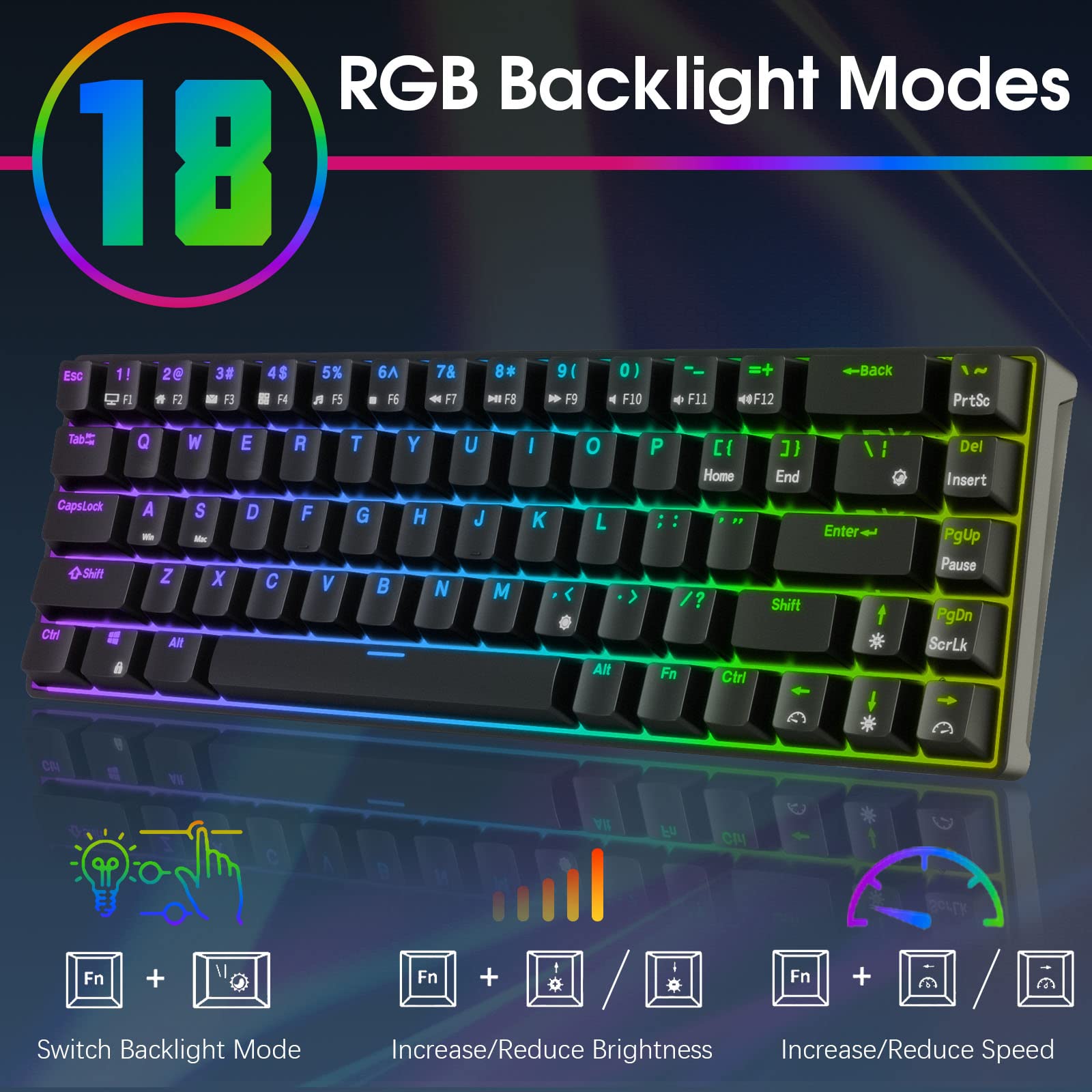 Mua RK ROYAL KLUDGE RK68 (RK855) 65% Mechanical Gaming Keyboard, RGB ...