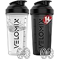 Amazon.com: VELOMIX -2 Pack- 18 oz Protein Shaker Bottles for Protein ...