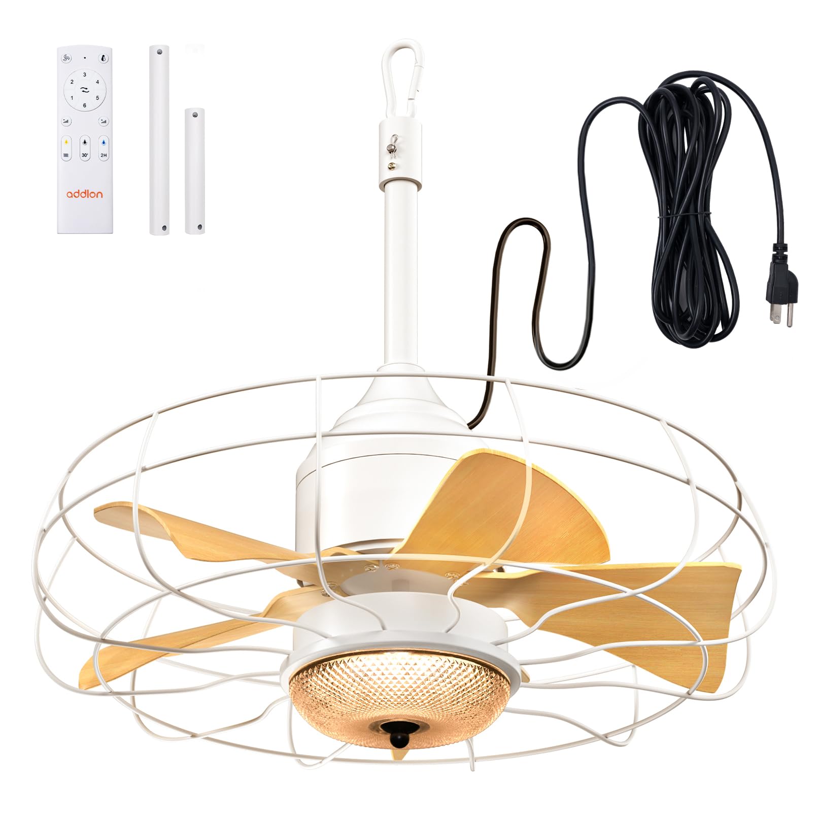 addlon Outdoor Ceiling Fans with Lights for Patios, 20 inch Wet Rated ...