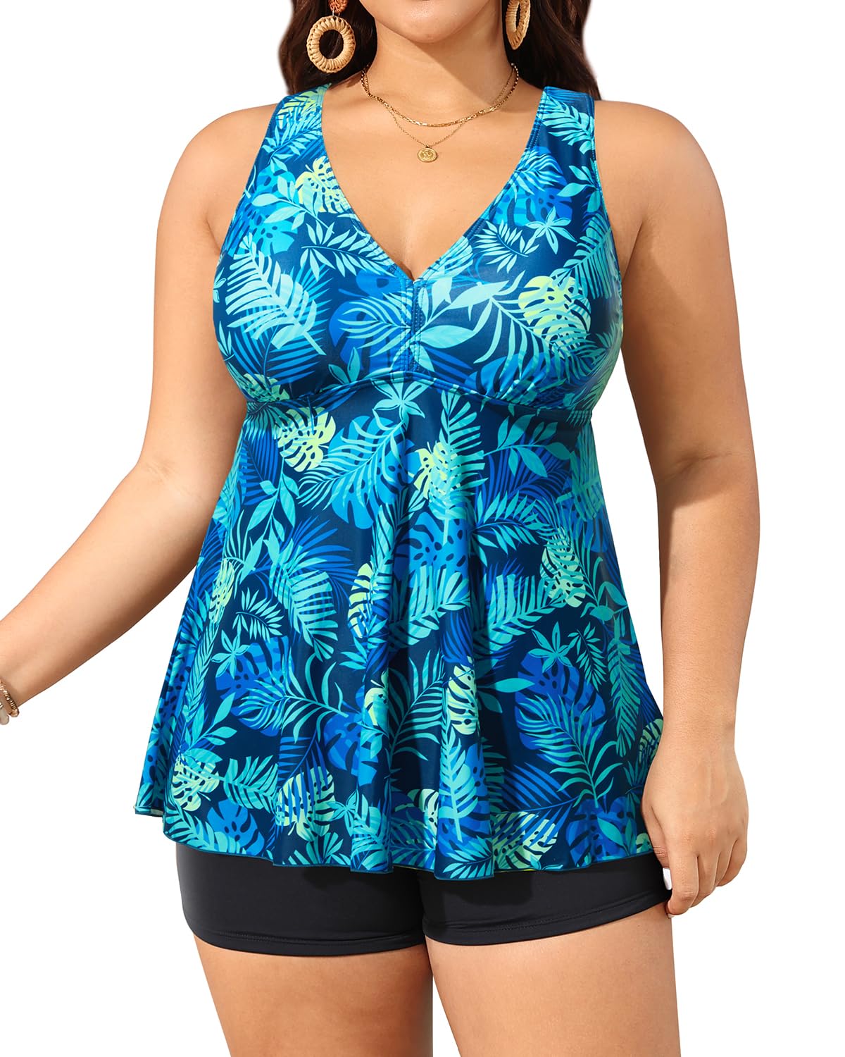 Aqua Eve Plus Size Swimsuits with Shorts Two Piece Tankini for Women ...