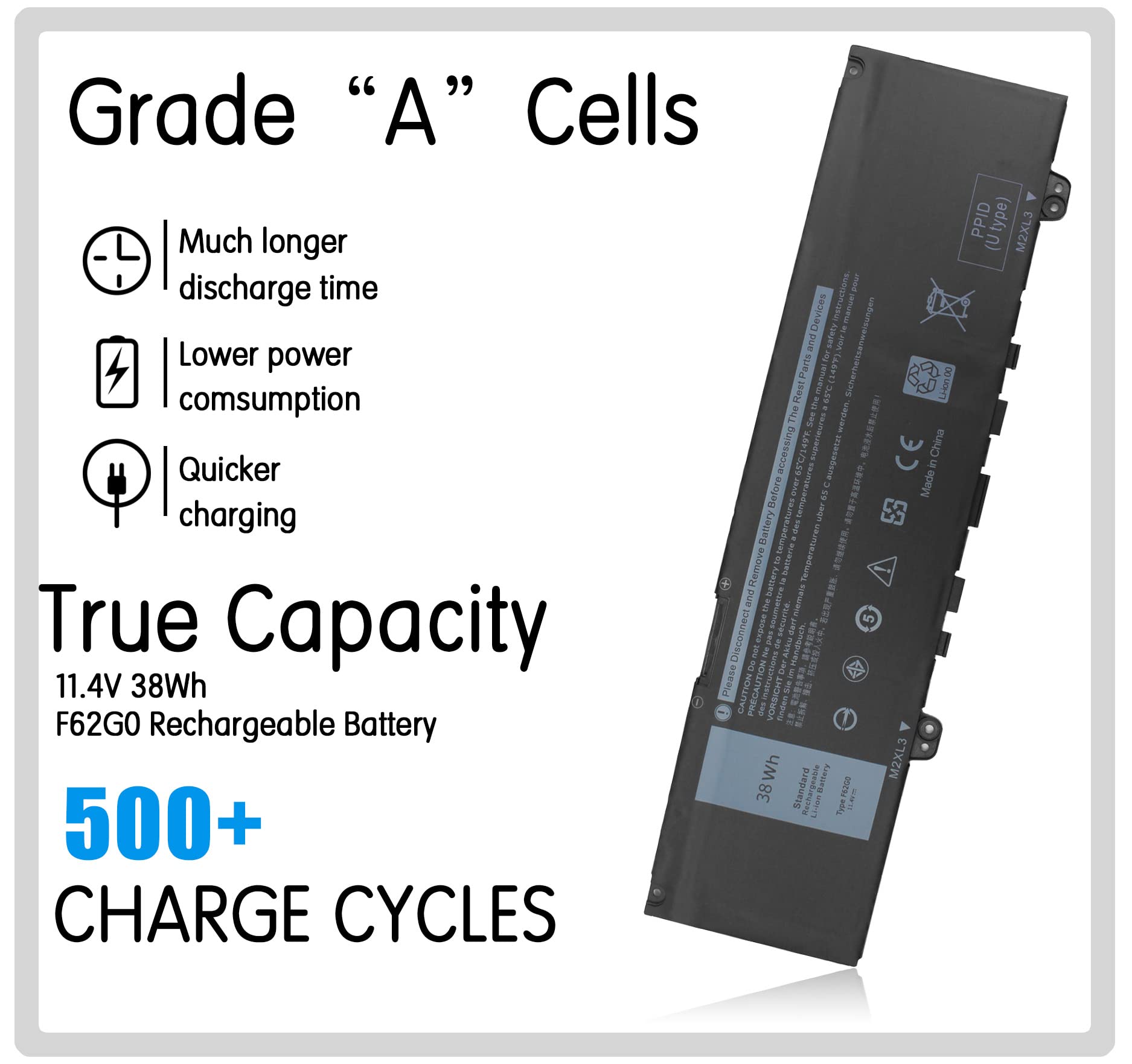 F62G0 39DY5 Laptop Battery For Dell Inspiron 13 7000 I7373 7373 7386 2 ...