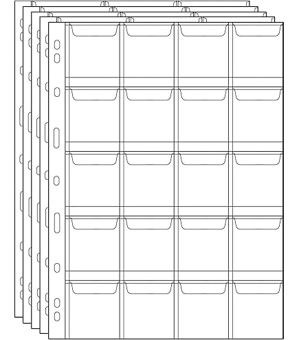 Sheet Holders 10 Sheets Coin Pocket Pages, Trianu 20 Pockets Coin ...