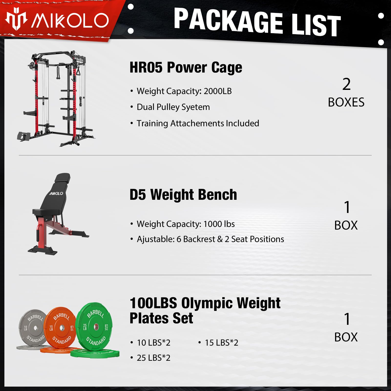 Mua Mikolo Power Cage, 2000LB Squat Rack with Dual Pulley Cable ...