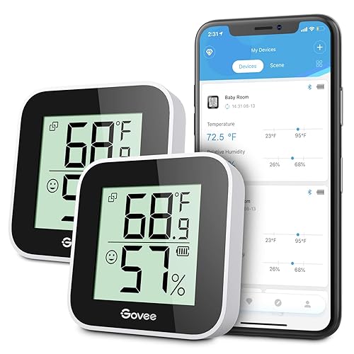 Govee Temperature Humidity Monitor 2-Pack, Indoor Room Thermometer ...