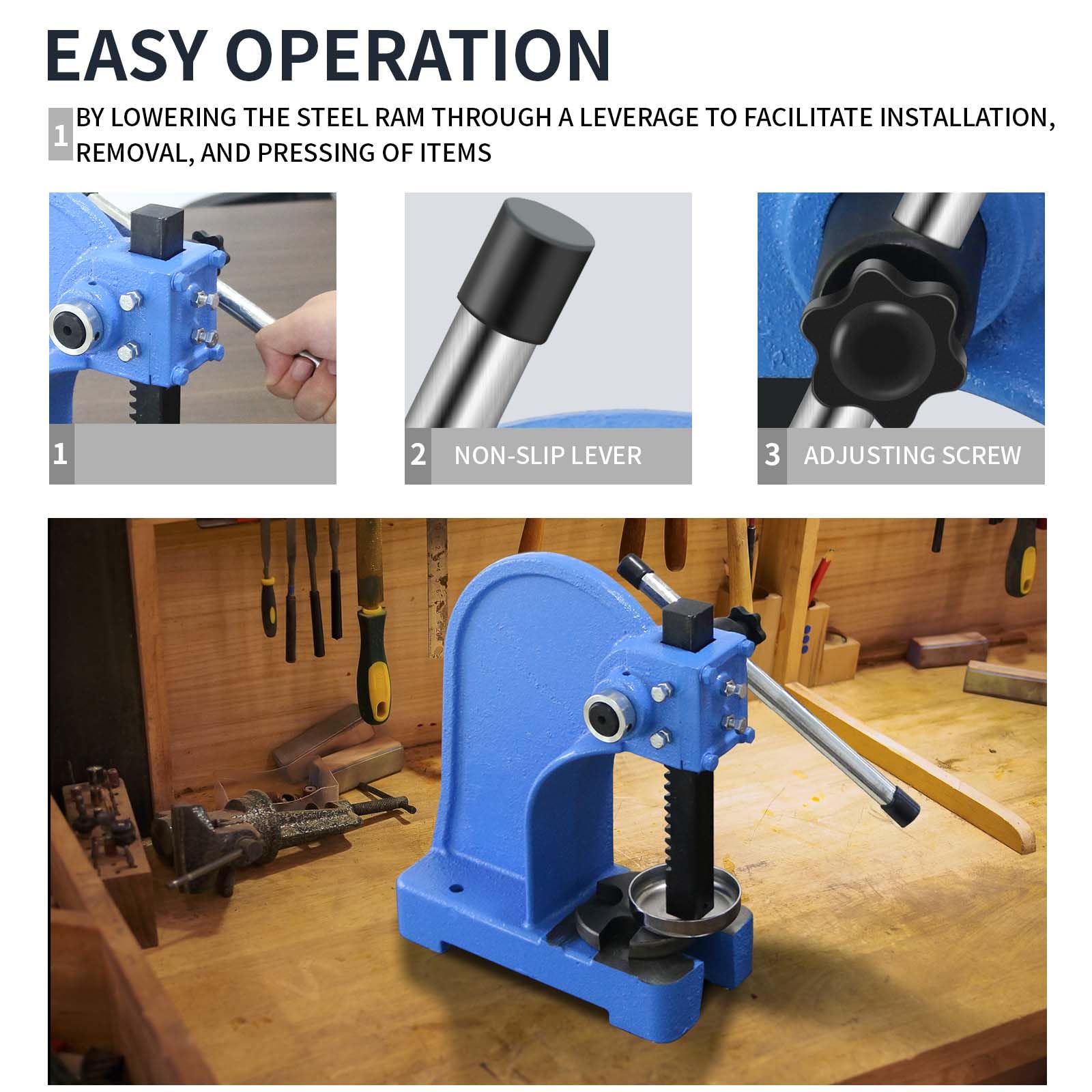 Mua Arbor Press 1 Ton,Manual Desktop Punch Press Machine,5.5" Work ...