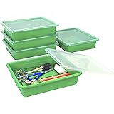 Storex Flat Storage Tray with Lid, Letter Size, 10 X 13 X 3 Inches ...
