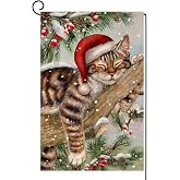 Amazon.com : Winter Cat Garden Flag 12x18 Vertical Double Sided ...