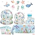 Amazon.com: Fiesec Under The Sea Party Supplies Tableware Set, Ocean ...