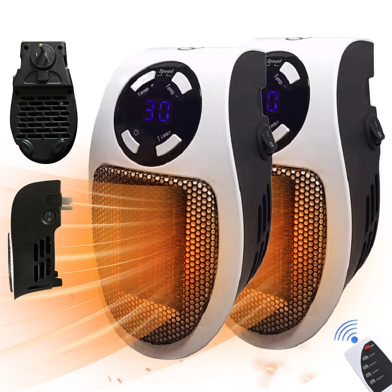 Heater Plug In Heater, 500W Ultra Air Heater Top Heat Plug in Wall ...