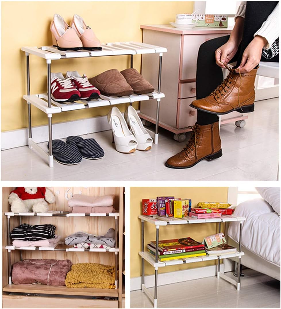 Under Sink Shelf Adjustable Kitchen Storage Organiser Extenable Multi ...