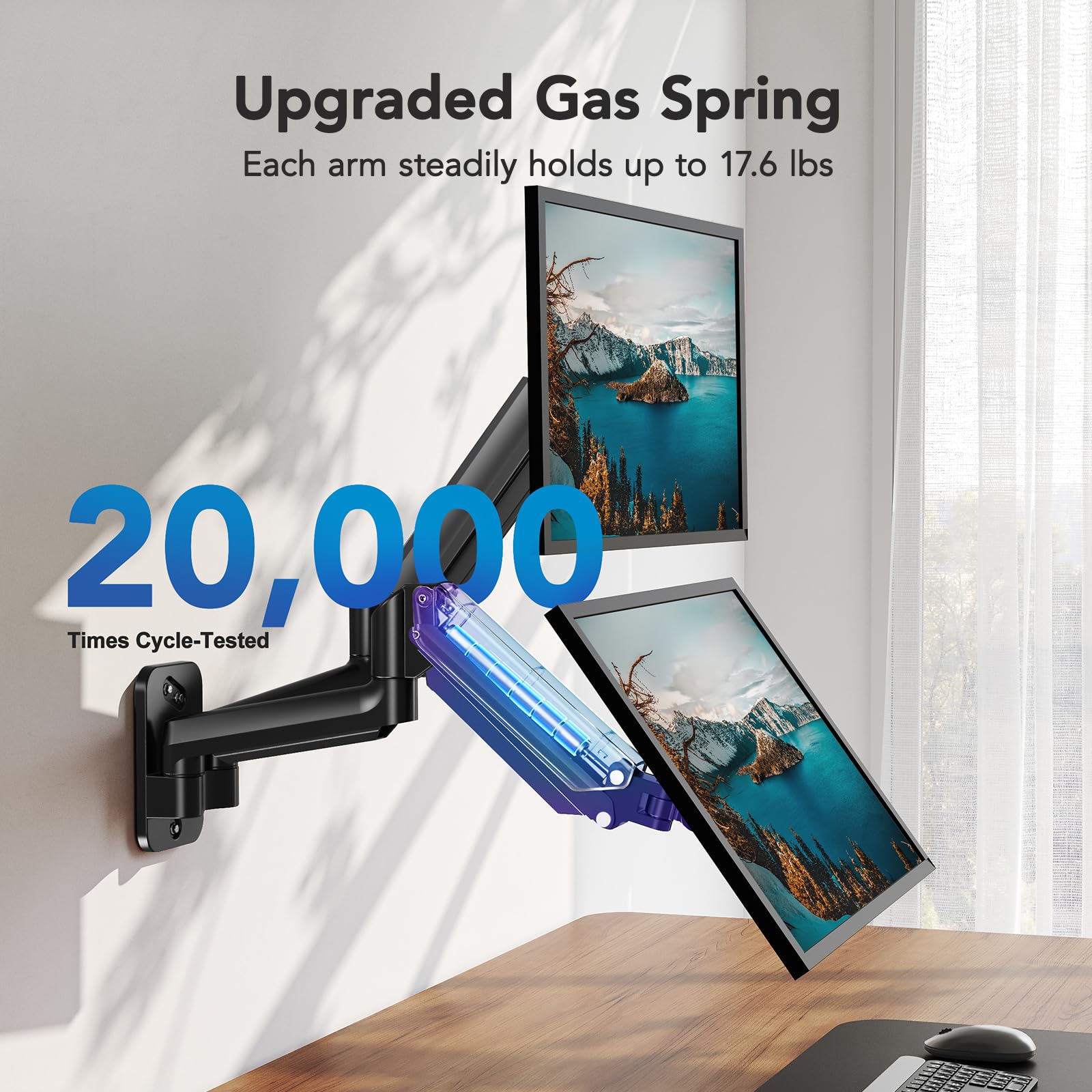 Mua HUANUO Dual Monitor Wall Mount for 17-32 Inch Screens - Height ...