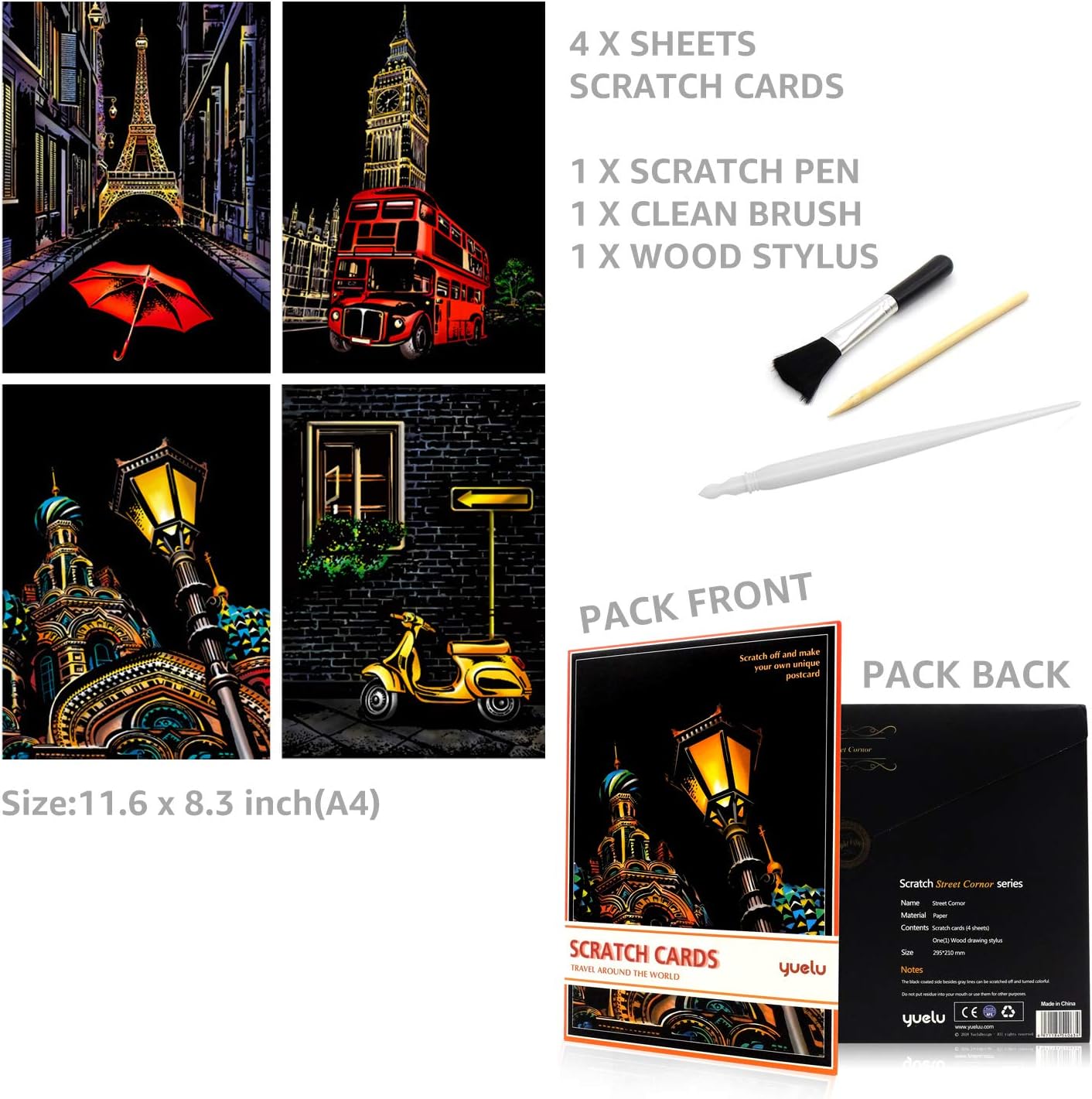 Scratch & Sketch Art Paper (A4) for Kids & Adults, Rainbow Girls Flower ...