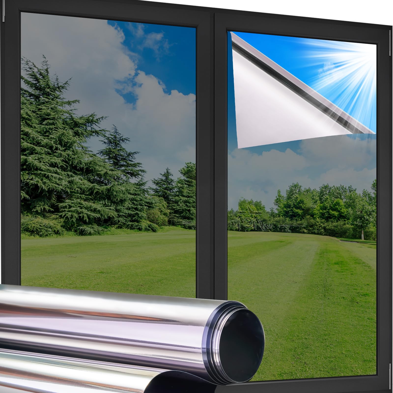 Coavas One Way Privacy Window Film,Reflective Home Glass Mirror Tint ...