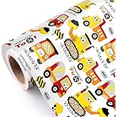 Amazon.com: WRAPAHOLIC Kraft Construction Wrapping Paper - Mini Roll ...