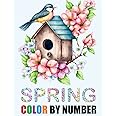 Amazon.com: Spring Season Color By Number Adult Coloring Book: Large ...