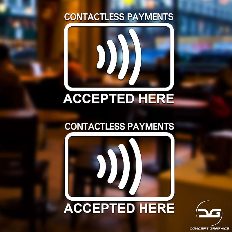 2x Contactless Payments Accepted Decal Stickers: Amazon.co.uk: Handmade