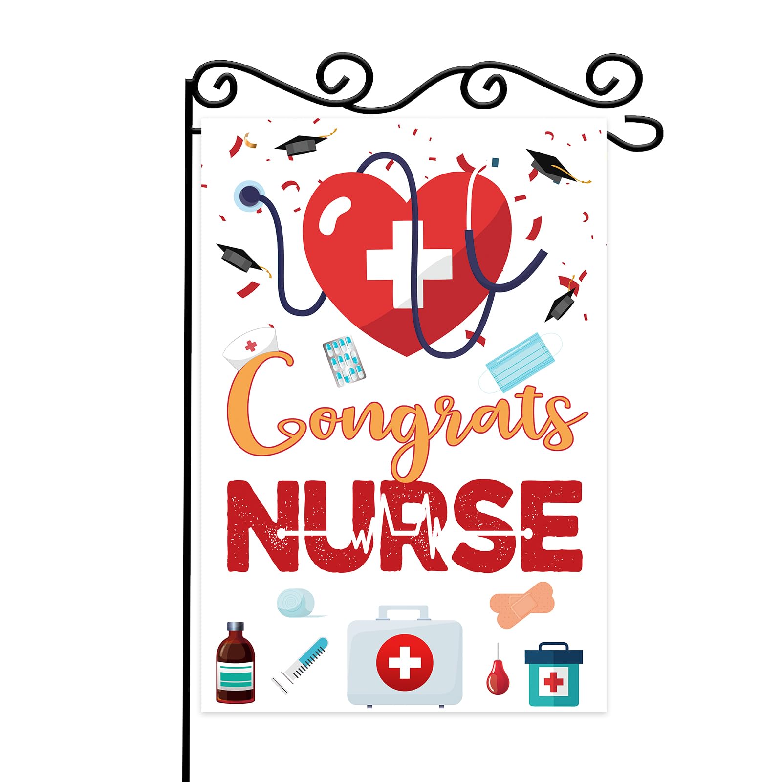 White Congrats Nurse Garden Flag,Class of 2025 Congrats Grad School ...