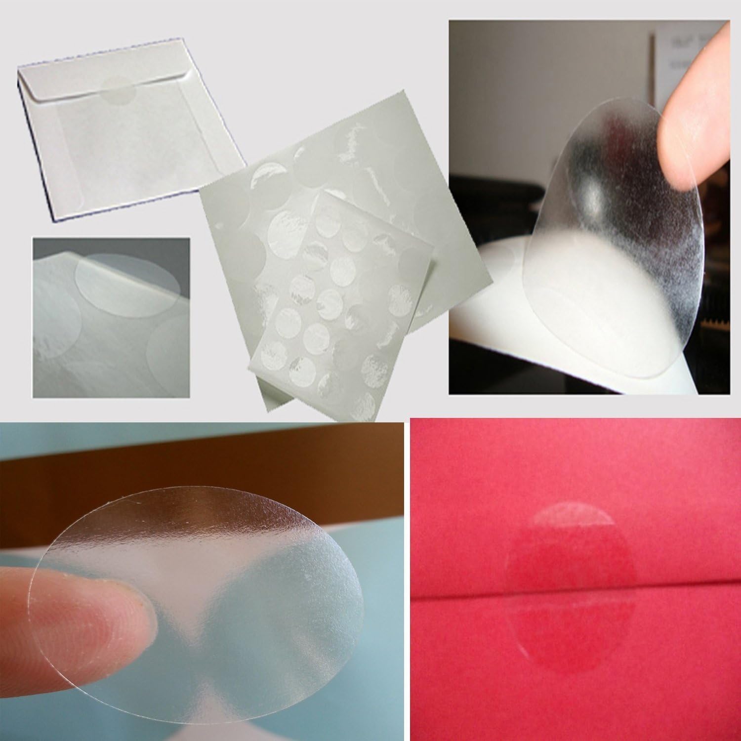 200 Clear Round Stickers 1.25 inch Super Adhesive Seal CDS, Cards ...