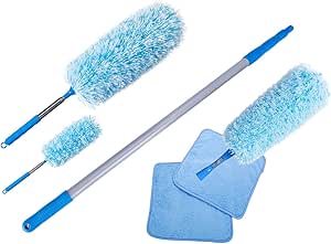 Amazon.com: Extendable Cleaning Microfiber Fluffy Duster Set with ...