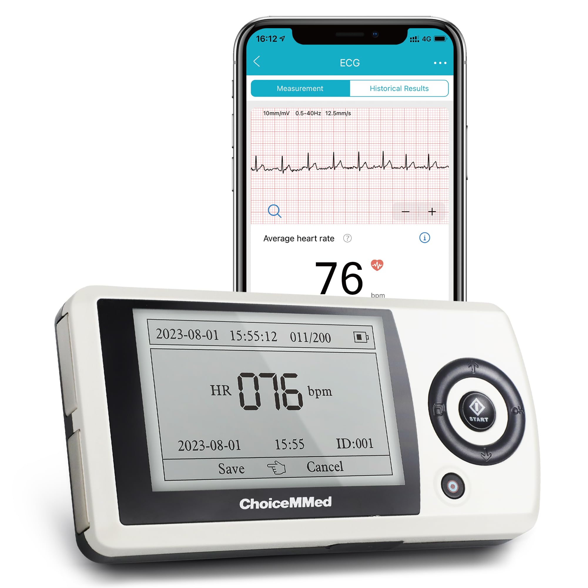 ChoiceMMed Handheld ECG Monitor - Record ECG and Heart Rate On-The-Go ...