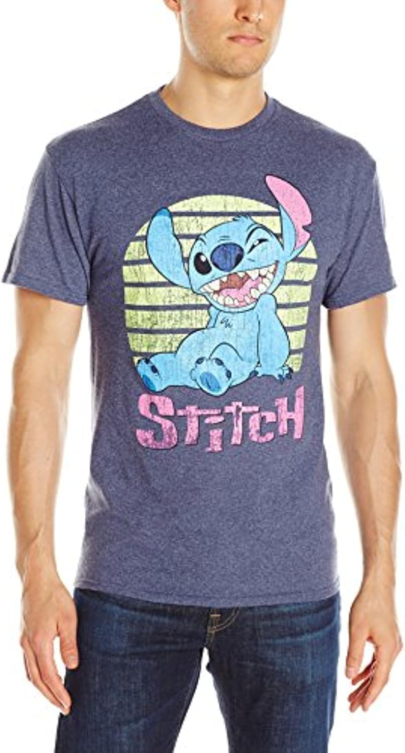 Disney mens2DNY3033Neon Stitch T-Shirt T-Shirt - Blue - S: Amazon.co.uk ...