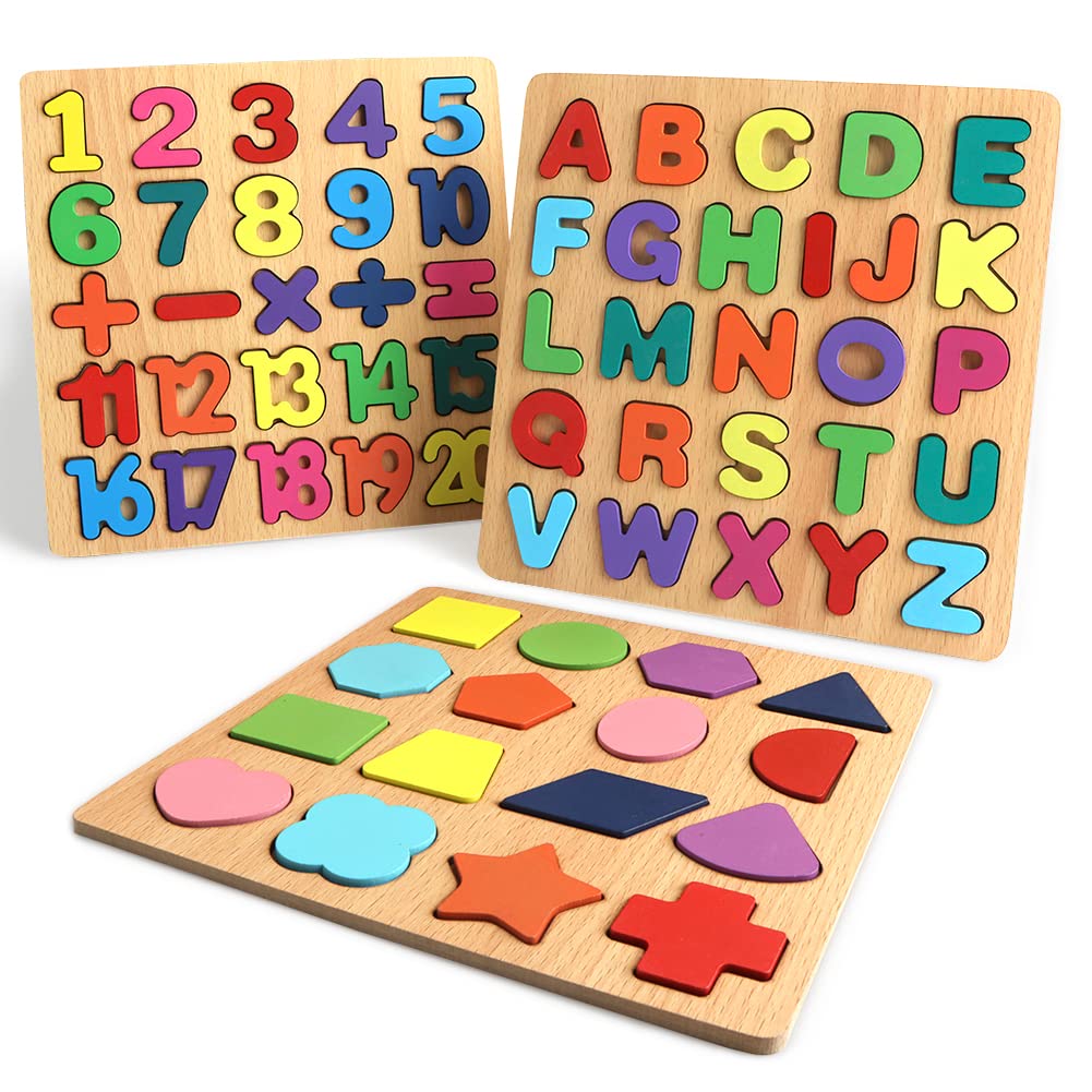 Mua Wooden Puzzles for Toddlers, Wooden ABC Alphabet Letter Number ...