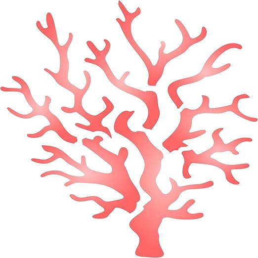 Coral Stencil - 8.25 x 8.25cm (S) - Reusable Sea Ocean Nautical ...