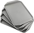 Amazon.com | Anbers Grey Plastic Serving Tray/Cafeteria Fast Food Tray ...