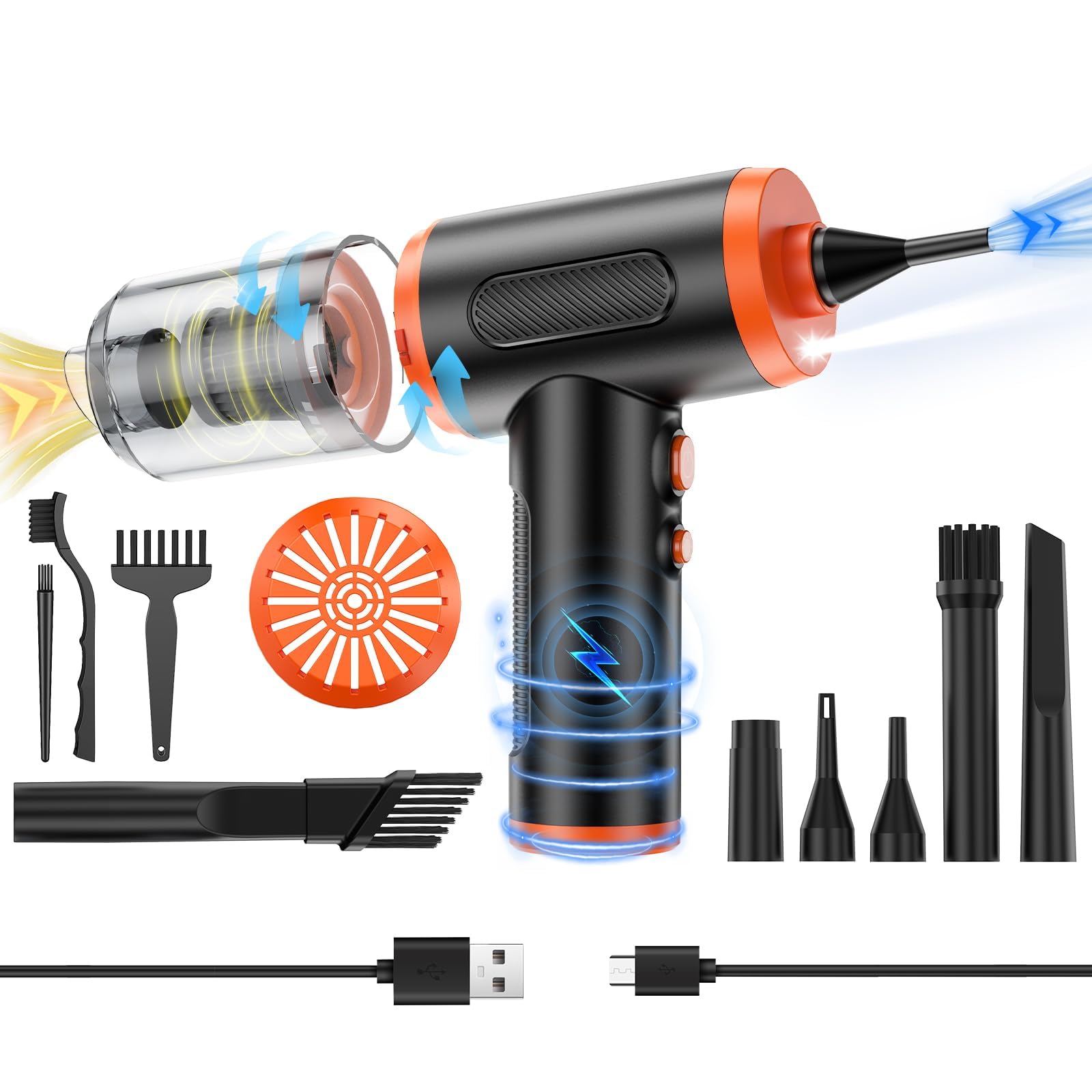 Opinta 3 in 1 Compressed Air Duster/Pump & Wireless Vacuum Cleaner - 3 ...