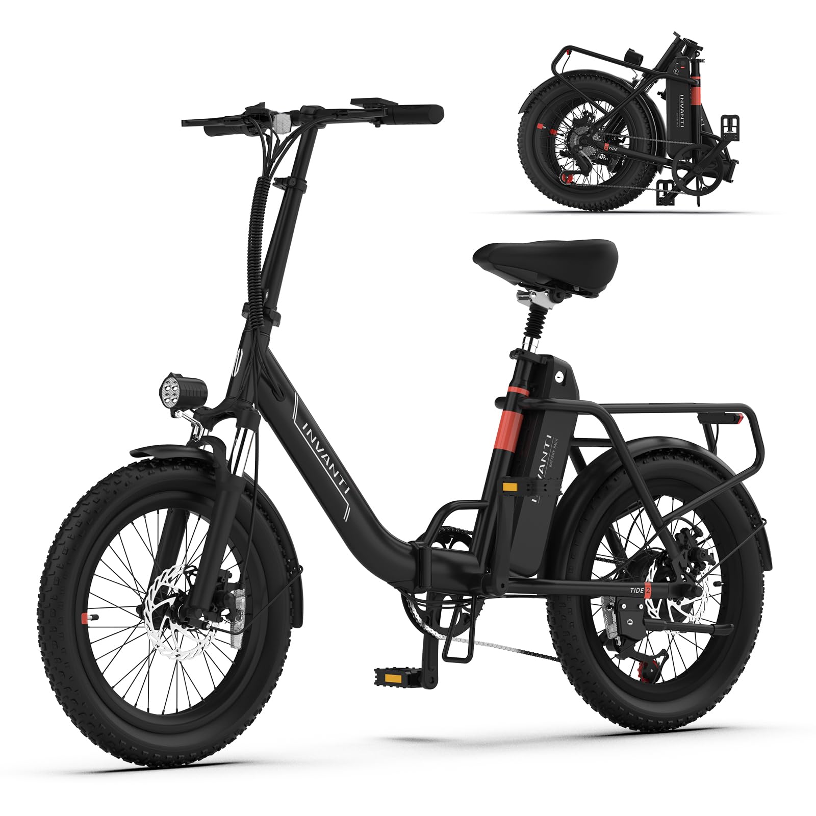 INVANTI Electric Bike, 20" Fat Tire Step-Thru Electric Bicycle, 900W ...