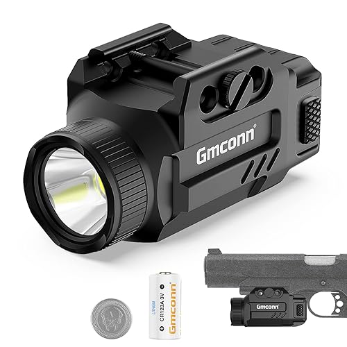 Gmconn Tactical Flashlight Pistol Light Rail Mounted 600 Lumens Small ...