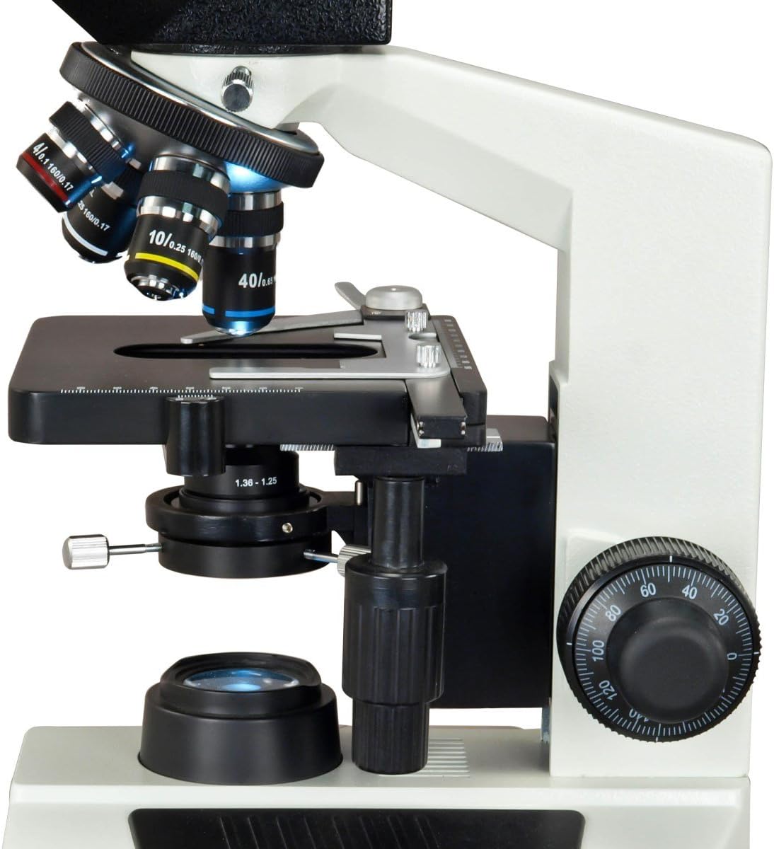 OMAX 5MP Digital 40X-2500X Advanced Oil NA1.25 Darkfield Trinocular ...