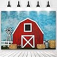 Amazon.com : 8x6ft Farm Red Barn Door Backdrop House Haystack ...