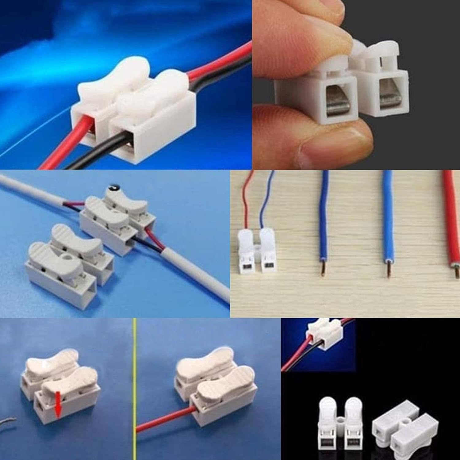 Xkfgcm 100pcs CH2 Cable Connectors Electrical Cable Spring Wire ...