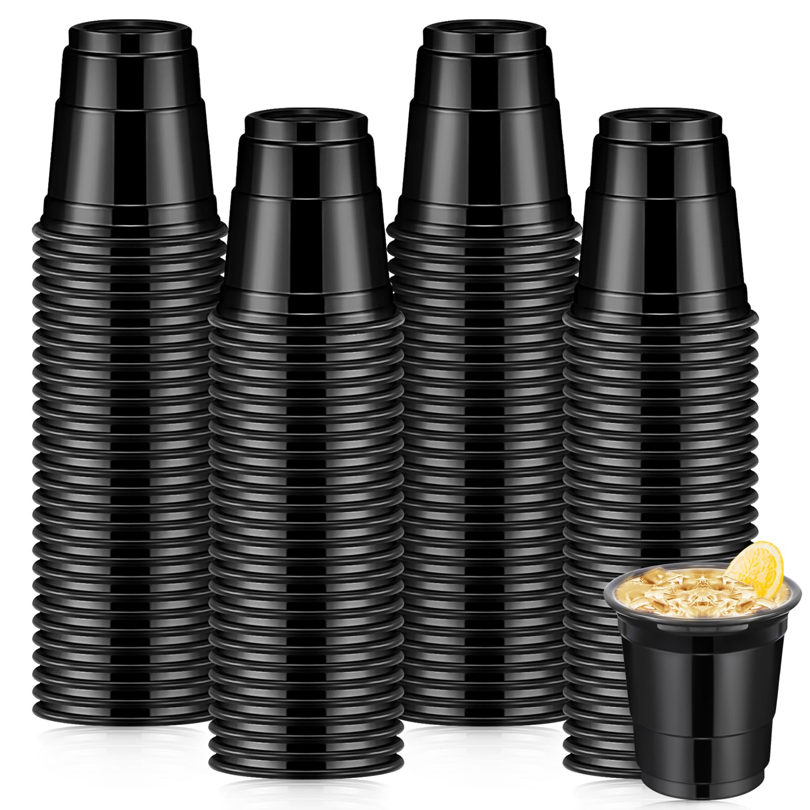 Roshtia 100 Pcs Halloween 2 oz Plastic Shot Glasses Mini Disposable ...