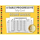 3-Table Progressive Tally Card Score Sheets: Over 120 Sheets For ...