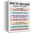 Amazon.com: Challenging Negative Thoughts Mental Health Wall Art Canvas ...