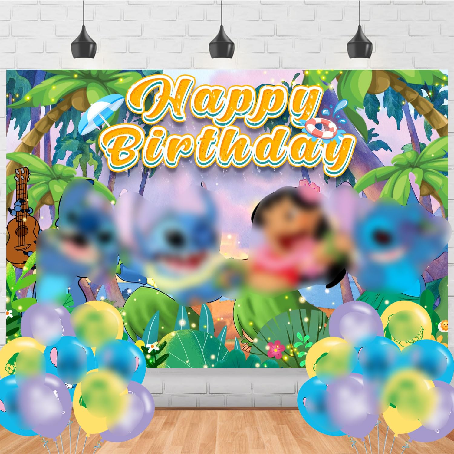 Summer Stittch Backdrop Large Fabric Luau Hawaiian Birthday Party ...